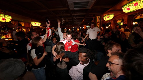 Let the party begin! Arsenal fans descend on Emirates Stadium for wild ...